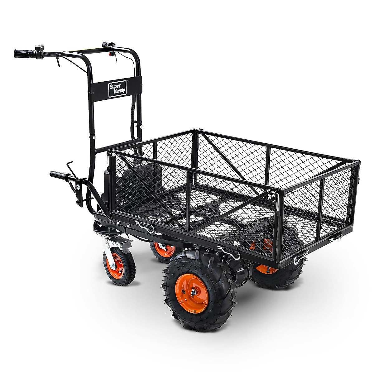 SuperHandy Utility Service Cart Power Wagon Wheelbarrow Electric 48V DC Li-Ion Powered 660Lbs Load and 1000Lbs+ Hauling Capacity Farm and Garden All Purpose Modular Cargo Bed
