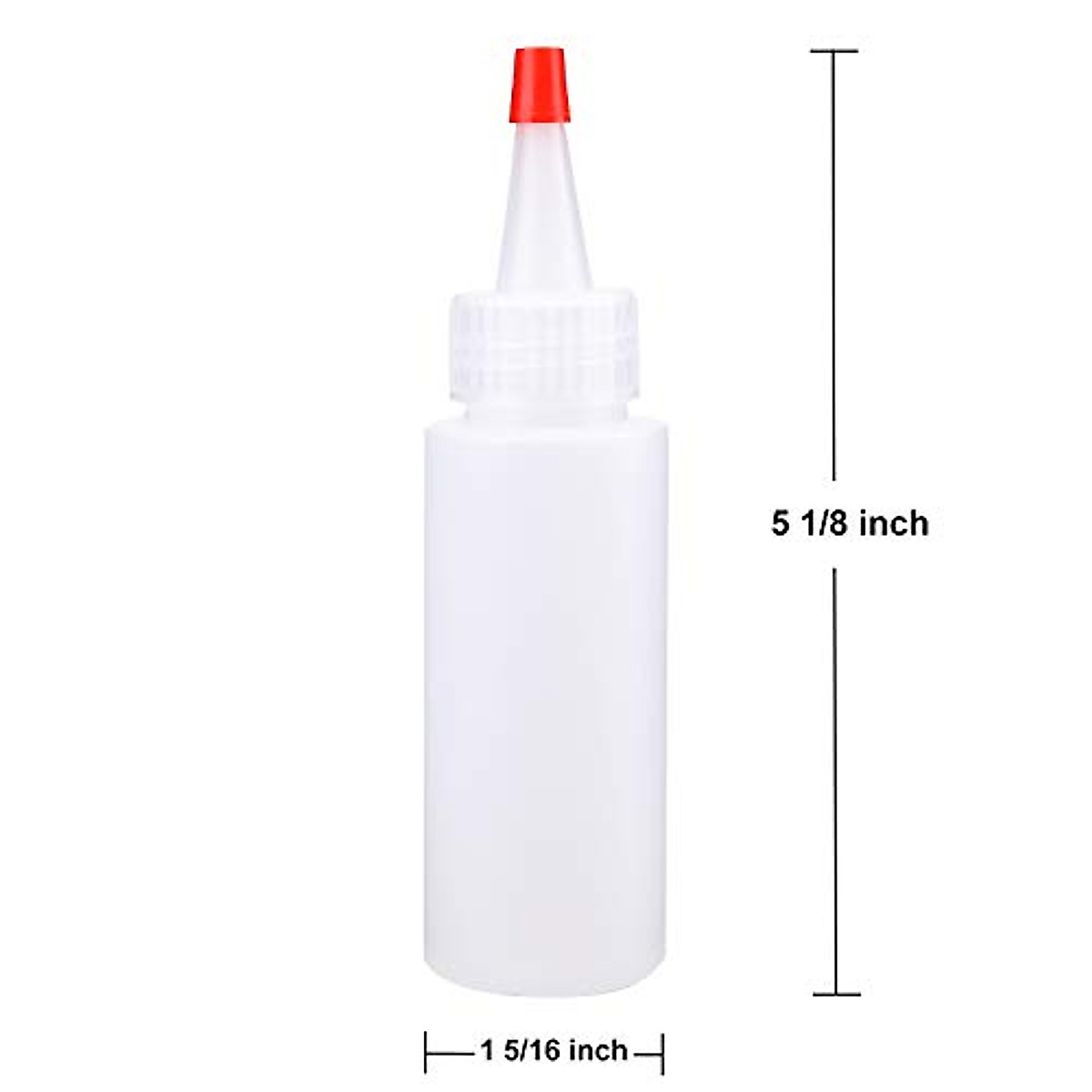 Bekith 40 Pack 2 oz Plastic Squeeze Condiment Bottles with Red Tip Caps, Small Empty Refillable Bottles for Icing, Cookie Decorating, Sauces, Condiments, Arts, Crafts