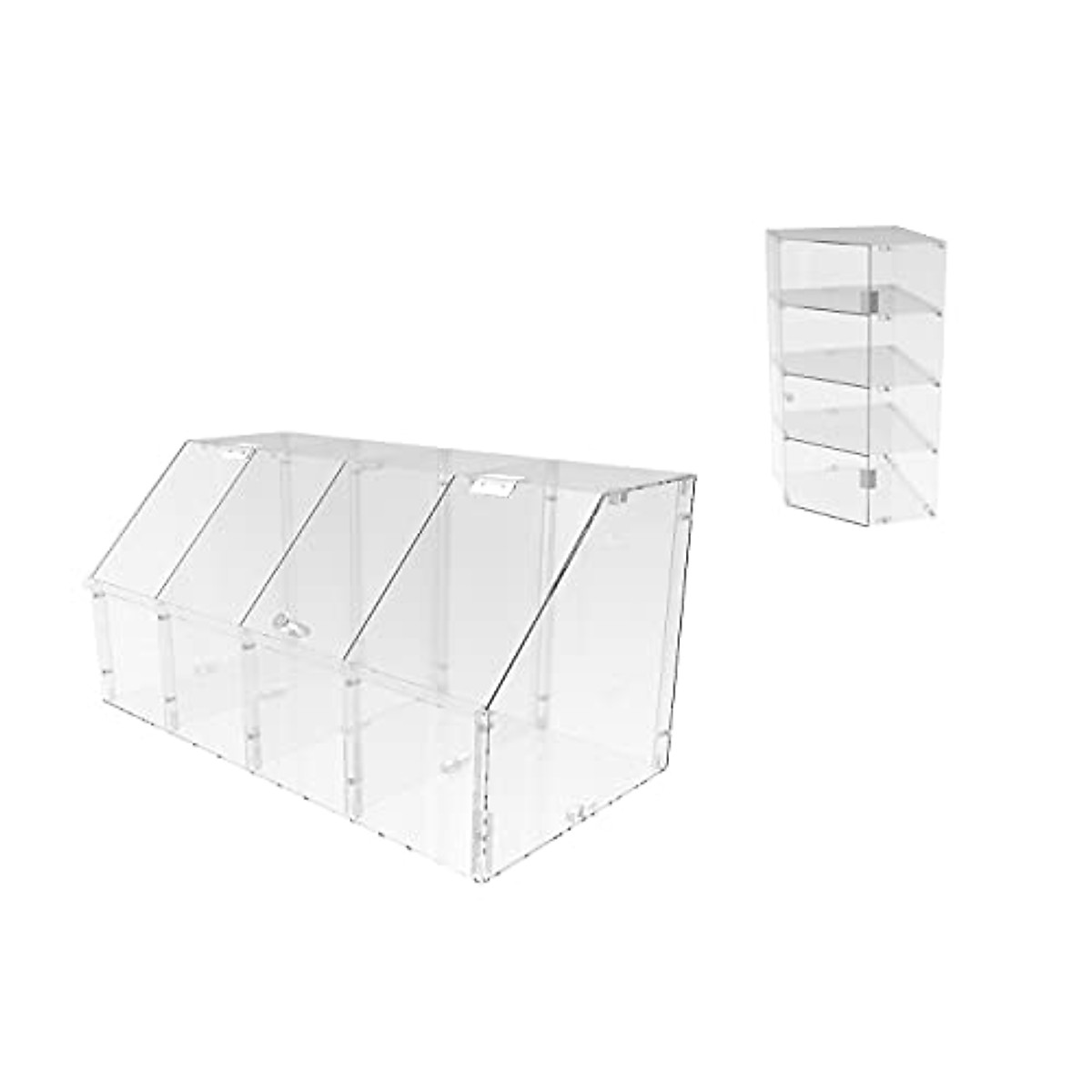 FixtureDisplays® Clear Acrylic Candy Bin Partitioned Dry Food Display Spices Container Retail Donut Cookie Bin Ships Knock Down 100826-NF