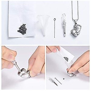 Footprint Cremation Urn Pendant Necklace for Ashes Stainless Steel Mini Urns Jewelry to Holder Ashes Baby Foot Memorial Keepsake (Silver)