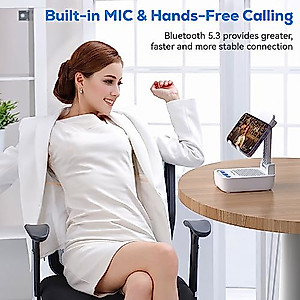 comiso Cell Phone Stand with Wireless Bluetooth Speaker, Punchy Bass & HD Stereo Sound Speaker for Home & Outdoors Compatible with iPhone/ipad/Samsung, Unique Ideal Gifts for Men Women (White)