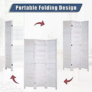 3 Panel Room Divider Privacy Screen 4.3 Ft Tall Privacy Wall Divider 67.7" x 16.9" Each Panel Folding Wood Screen for Home Office Bedroom Restaurant