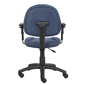 Boss Office Products Perfect Posture Delux Fabric Task Chair with Adjustable Arms in Blue