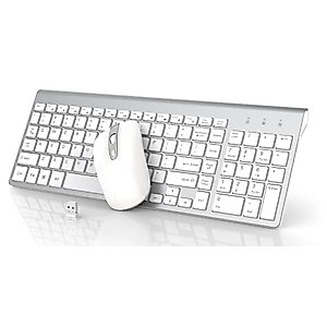 Wireless Keyboard Mouse Combo, RaceGT Energy Saving Silent Ultra-Thin Full Sized Wireless Keyboard and Mouse 3 Level DPI Adjustable Mouse for Computer, Laptop and Desktop