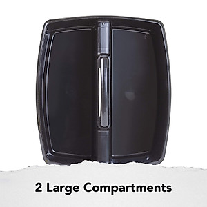 Storex 2-Compartment Large Caddy – Multipurpose Classroom Organizer with Handle, Black, 1-Pack (00973A06C)