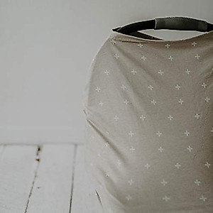 Parker Baby 4 in 1 Car Seat Cover for Girls and Boys - Stretchy Carseat Canopy, Nursing Cover, Grocery Cart Cover, High Chair Cover - "Desert"