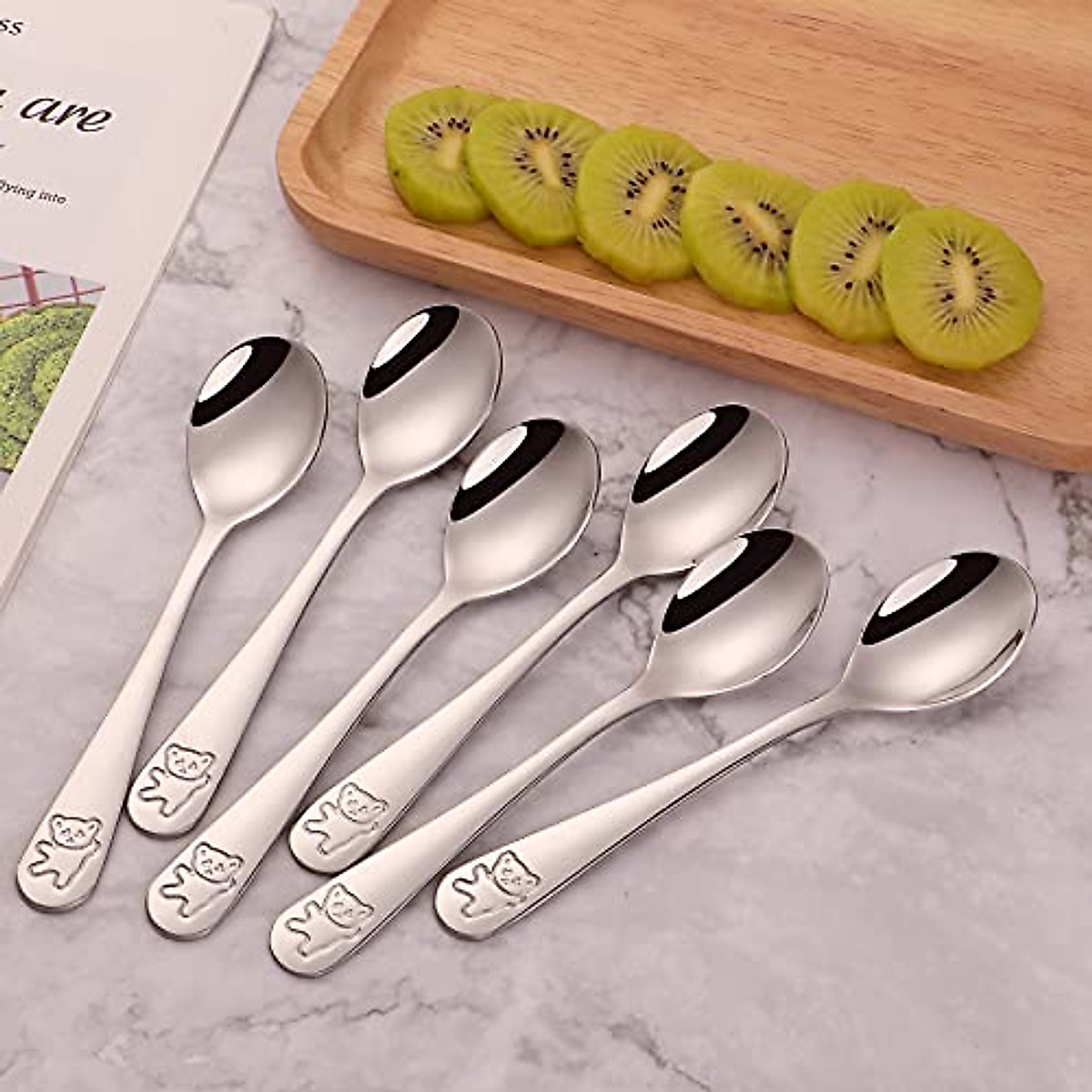 Kids Silverware Set, Poylim Children's Flatware,Safe Toddler Utensils, 4 Child Forks and 4 Child Spoons