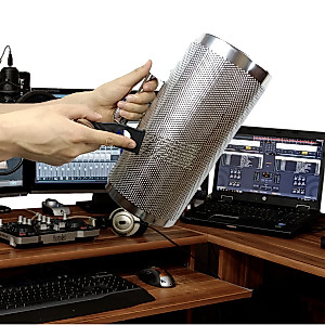 LOONELO Metal Guiro,Stainless Steel Guiro Percussion Instrument Training Tool with Scraper,Guiro Shaker Latin Percussion Musical Band Accompaniment (Silver-12X6inch)