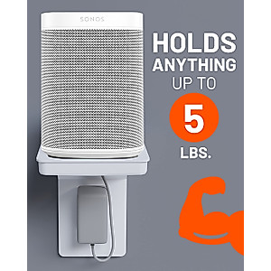 ECHOGEAR Outlet Shelf for Standard Outlets - Next-Gen Design with Built in-Cord Storage & Room for Bulky Plugs - Quick Install with Included Hardware