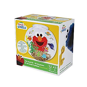 Penn-Plax Officially Licensed Sesame Street Elmo’s World Fish Bowl Kit – Great Way to Teach Young Beginners How to Maintain and Take Care of an Aquarium