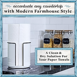 Home Acre Designs Paper Towel Holder - Farmhouse Countertop Dispenser Non-Slip Base for Kitchen & Bathroom