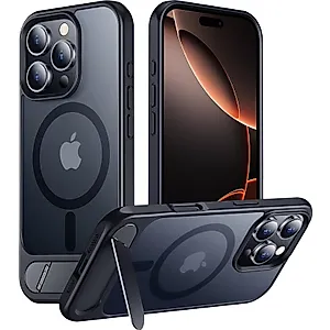 Temdan Magnetic Compatible with iPhone 16 Pro Max Case, [Built-in Invisible Kickstand][Compatible with MagSafe] [Military Grade Shockproof] Slim Translucent Matte Phone Case for iPhone 16 Pro Max 6.9"