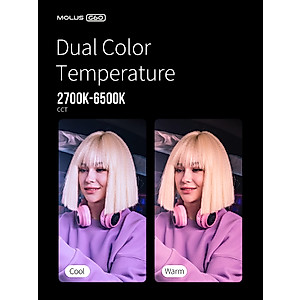 ZHIYUN Molus G60, Bi-Color Video Light, 300g Portable 60W COB LED Continuous Output Lighting, CRI≥96, TLCI≥97, Bluetooth App Control, ZY Mount Ecosystem DC/PD Power Supply