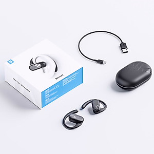 SoundPEATS Breezy Open Ear Headphones, 40Hrs Playtime, 90° Adjustable Wireless Earbuds, Bluetooth 5.4 Earphones, 12mm Drivers, 4 Mics with AI Call Noise Cancellation