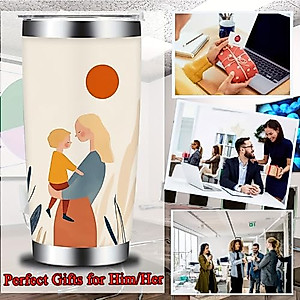 FOCIUZTA 20oz Whimsical Illustration Design Tumbler with lid, Travel Coffee Cup, Ideal for Easter, Mother Day, and birthday gifts