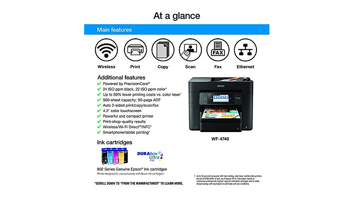 Epson WorkForce Pro WF-4740 - All-in-One Fast Printer