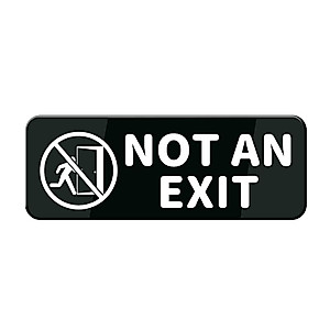 Not An Exit Sign For House Door, Easy To Mount Plastic Safety Informative Sign With Symbols 8 X 3 Inch