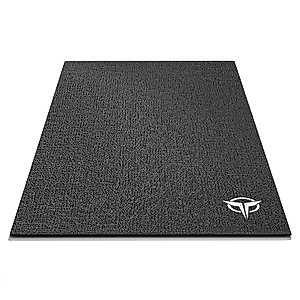 GEWAGE Bike Mat 31.5" x 59"- Exercise Stationary Bike Mat Use on Hardwood Floor - Heavy Duty Cycling Trainer Floor Mat for Spin, Peloton, Stationary, Exercise Bike (31.5" x 59") Black