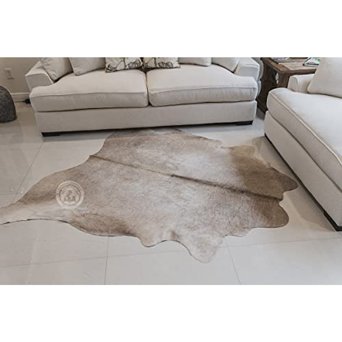 Genuine Taupe Cowhide Rug 6 x 7-8 ft. 180 x 240 cm