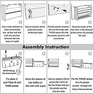 Lovewud Rustic Wood Show Caddy with 4 Hook, Bathroom Shower Shelf Storage Rack, Wall Mount Bathroom Organizer for Toilet, Dorm, kitchen
