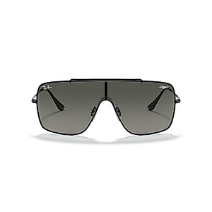 Ray-Ban RB3697 Wings II Square Sunglasses, Black/Grey Gradient Dark Grey, 35 mm