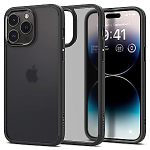 Spigen Ultra Hybrid for iPhone 14 Pro Case [Anti-Yellowing Technology] [Military Grade Drop Protection] Phone Case for iPhone 14 Pro - Frost Black