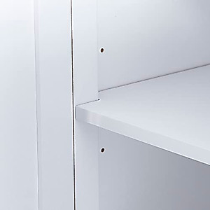 VLOJELRY Modern Sideboard Buffet Storage Cabinet with 2 Drawers & 4 Doors Adjustable Shelves Free Standing Cabinet Kitchen Console Table for Dining Living Room, Entryway, White