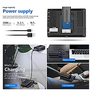 Neewer F100 7 Inch Camera Field Monitor HD Video Assist Slim IPS 1280x800 HDMI Input 1080p with 2600mAh Li-ion Battery/USB Charger for DSLR Cameras, Handheld Stabilizer, Film Video Making Rig