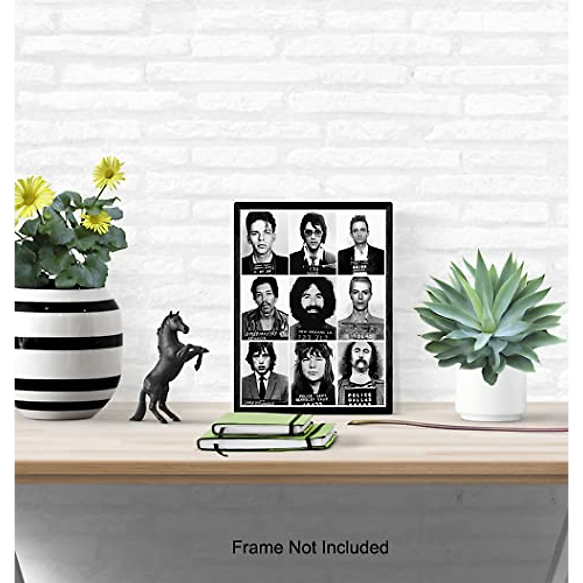 Bowie, Elvis, Johnny Cash, Jerry Garcia, Jimi Hendrix, Mick Jagger, Frank Sinatra, David Crosby, Janice Joplin Musicians Mugshots Photo - LARGE 11x14 - Music Gifts - Wall Art Home Decor Poster Prints