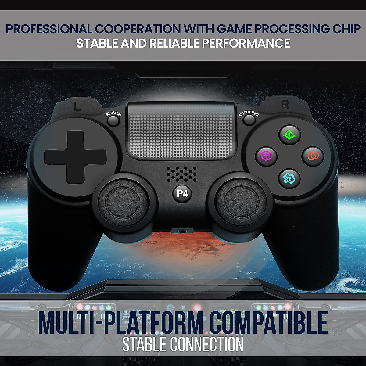 Pyle Gaming Controller with Built-in Speaker, USB Connectivity, and LED Lights for Windows