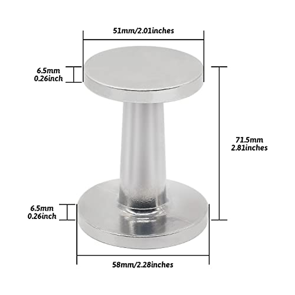 Ezebesta Dual-Sided Espresso Hand Tamper 51mm and 58mm Dual Ended Tamper Coffee Ground Press Barista Tool for Portafilter Machine