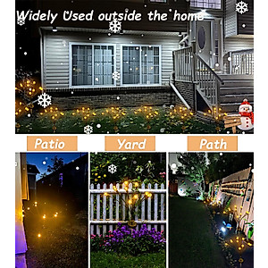 historyoo Solar Garden Light, 4Pack Outdoor Lights Solar Firefly Lights Solar Lights Outdoor Waterproof, Decor Lights for Garden Yard Patio Pathway, Solar Christmas Lights for Outside Warm Light