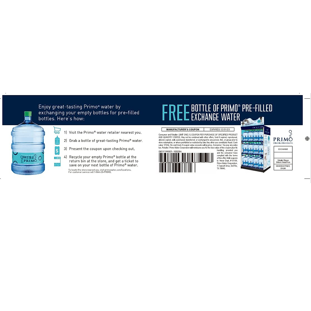 Primo Bottom Loading Water Dispenser, 3 Temp (Hot-Cool-Cold) Water Dispenser for 5 Gallon Bottle w/Child-Resistant Safety Feature [Bright Stainless Door]