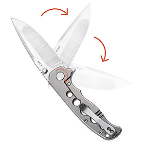 Monikala Pocket Knives & Folding Knives, 3.4" Titanium Pocket Knife Set, Liner Lock Pocket Knife, 14C28N Blade, Superior Pocket Knife for Women Man, Folding Pocket Knife for Chritmas Gift