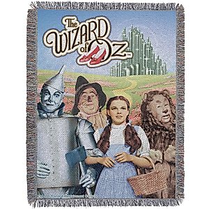 Northwest Warner Brothers Wizard of Oz, 'Group' Woven Tapestry Throw Blanket, 48' x 60', Multi Color
