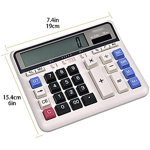 Desktop Calculator Standard Function Desktop Calculators Basic Financial Calculator Solar Powered Accounting Calculator 12 Digit LCD Display Calculators