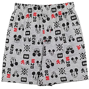 Disney Mickey Mouse Infant Baby Boys T-Shirts and French Terry Shorts Red/Grey 18 Months