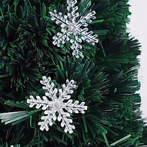 Juegoal 3 FT Pre-Lit Artificial Christmas Tree, 2 Pack Lighted Optical Fiber Entrance Tree in Gold Urn Base with Lights, 8 Lighting Modes, 110 Branch Tips Front Door Porch Entryway Holiday Home Decor