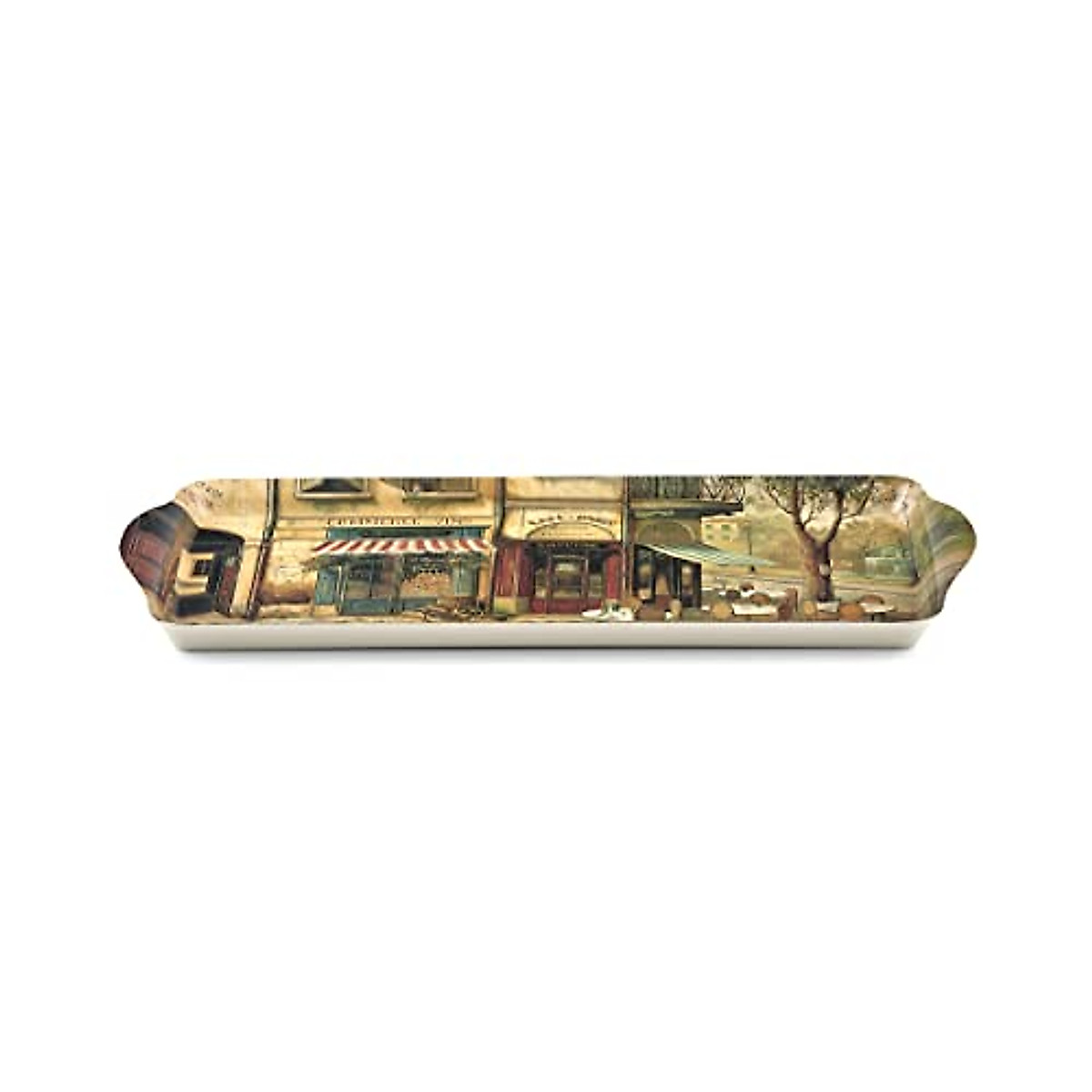 Pimpernel Parisian Scenes Collection Sandwich Tray | Serving Platter | Crudité and Appetizer Tray for Indoor and Outdoor use | Made of Melamine | Measures 15.1" x 6.5" | Dishwasher Safe