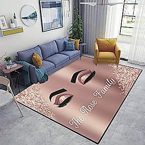 Eyelash Print Area Rug Custom Personalized Carpet for Living Room Yoga Bedroom Playing Room Camping 4'x5.2'