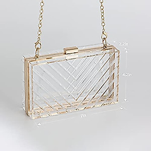WJCD Clear Evening Purse Women Clear Purse Acrylic Clear Clutch Bag (transparent)