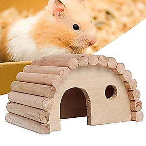ViaGasaFamido Hamster Wooden House, Small Animal Hideout Hut Chew Cage Toy for Dwarf Hamster Rat Mouse Gerbil Hedgehog
