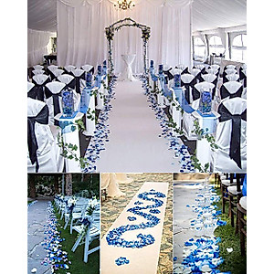 ALLHEARTDESIRES Mixed Royal Blue & Light Blue & White Party Wedding Flowers Silk Rose Petals Party Confetti Bridal Shower Favor (1,200)