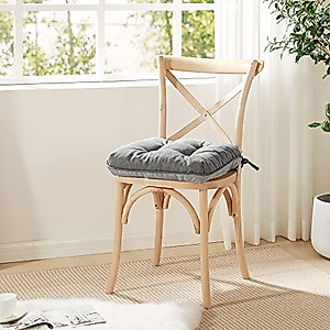 Love's cabin Memory Foam Chair Cushions Set of 4, Outdoor/Indoor Chair Pads for Dining Chairs 4 Pack, Seat Cushions for Kitchen, Dining Room, Office, Patio Chairs, 16x16 Grey