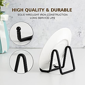 Plate Holder Easel Display Stand - 3 inch Metal Plate Stands for Display - Tabletop Picture Stand - Black Iron Easels for Display Pictures | Photo Frames | Book | Decorative Plates | Plaque - 1 Pack