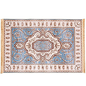 ANswet Area Rug Modern Flannel Non-Slip Floor Mat Living Room Bedroom Tassels Carpet Home Decor Rectangle 4 * 6 Feet Light Blue