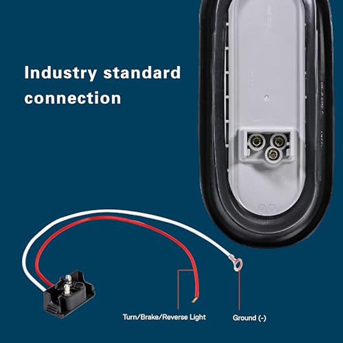 QODOLSI Pack-2 Car Tail Lights, Oval Led Light Bulbs, Brake Lights with Plug, 12V Turn Lights, 7.48" x 3.26" Auto Bulbs Replacement, Universal for Most Cars, Trucks, SUVs, Trailer (Red)