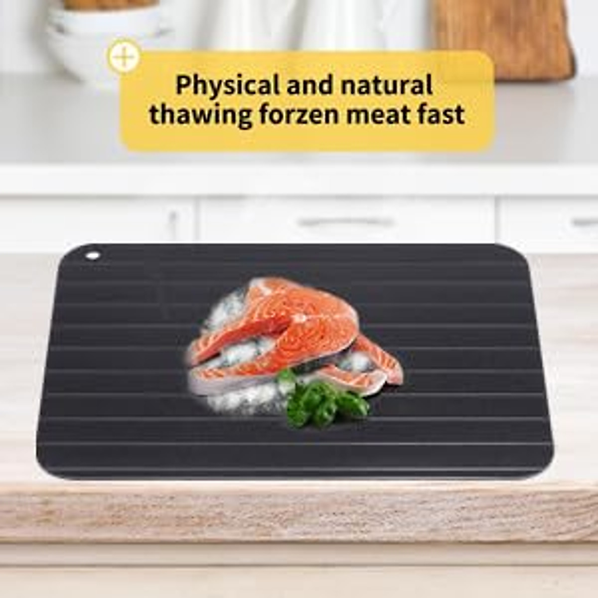 Quick Defrosting Tray,Aviation Aluminum Safety Preservation and Thawing Plate Up to 3 Times Faster Defrosting for Frozen Food Meat Seafood No Electricity No Batteries