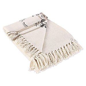 DII French Country Printed Woven Throw, 50x60, French Grain Sack