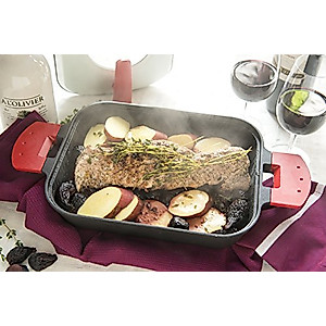 UchiCook Steam Grill Metal Cover, Red